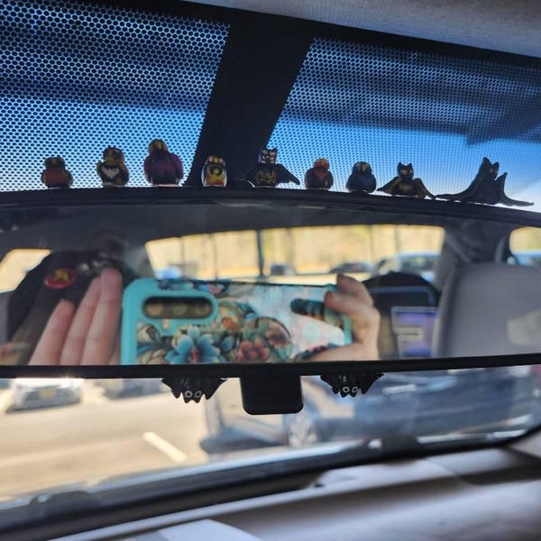 6pc Cool Bat Car Rearview Mirror Decor, Cute Bat Car Dashboard Decor ...