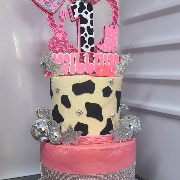 Rainbow Cheetah Print Cake Topper, Rainbow Cheetah Pastel Colors,animal ...