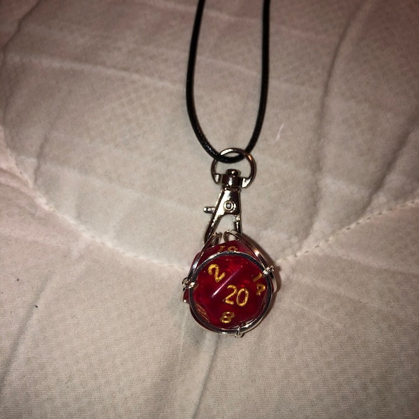 Removable D20 Necklace Cage, DND Dice Necklace, RPG Accessories, Dice ...