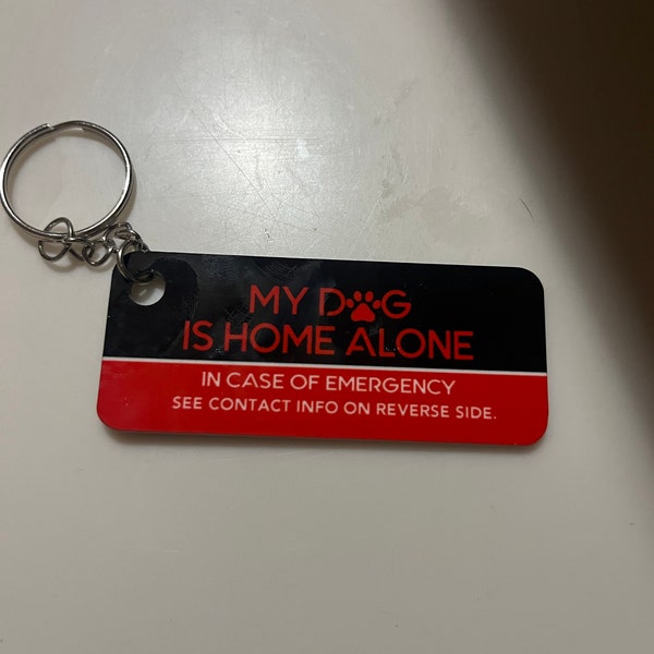 Pet Alert Keychain, My Pet is Home Alone Keychain, Emergency Pet ...