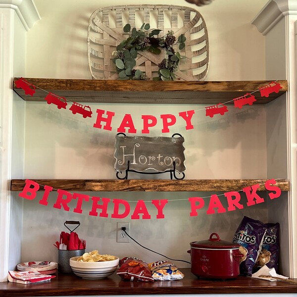 Red Happy Birthday Banner, Red Birthday Banner, Bold Serif Font, Red ...