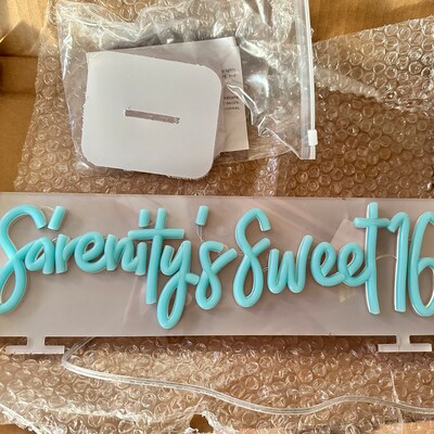 Custom Sweet 16 Table Neon Sign for Birthday Party Decor Table Light ...