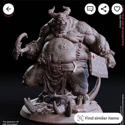 Dnd the Butcher Monster Miniature 50mm Base Dnd Miniature Dungeons and ...