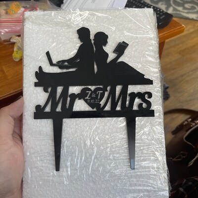 Book Lover and Computer Programmer Wedding Cake Topper,computer Game Book Cake Topper Wedding ...
