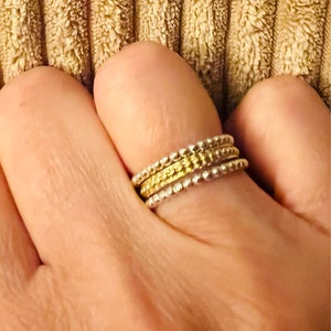 Sterling Silver Ball Bead Ring, Silver Bubble Ring, Beaded Rings for ...