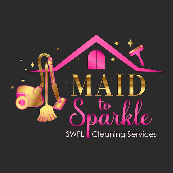 Cleaning Service Logo, Maid Service, Housekeeping Logo, Gold Duster ...