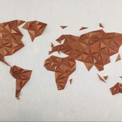 World Map Papercraft, Polimind, PDF Template, World Map, Paper Color ...