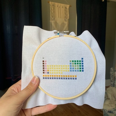 Mini Periodic Table Cross Stitch Pattern, Science, Chemistry, Nerdy ...