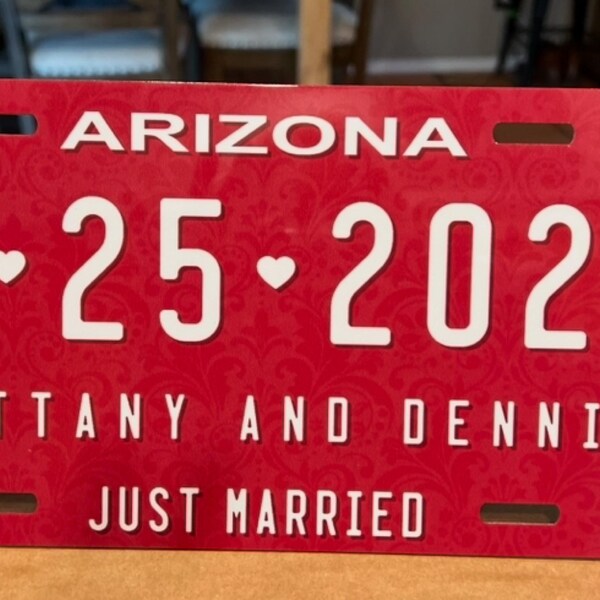Wedding License Plate - Just Married Mr and Mrs - Wedding Car License ...
