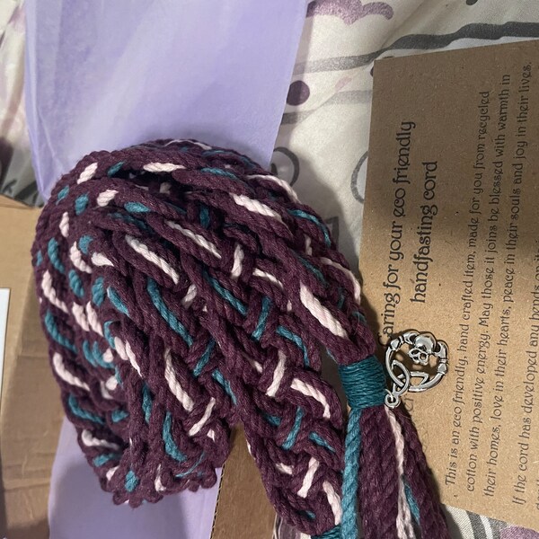 Black, Burgundy and Grey Hemp Handfasting or Ritual Cord: Samhain Eco ...