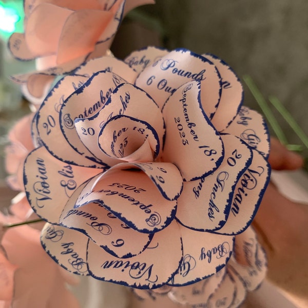 Paper Anniversary First Anniversary Gift Paper Roses Printed With First ...