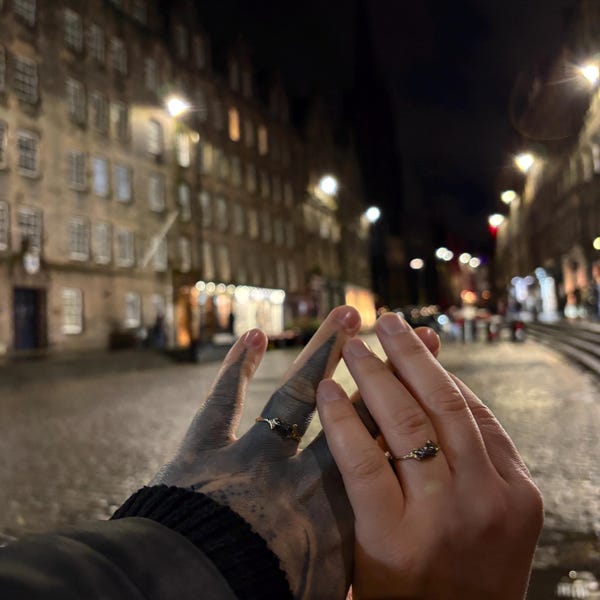 Couples Solid Gold Fingerprint Rings With Raw Texture. Wedding Ring Set His and Her - Etsy