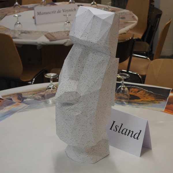 Moai Head 3D, PDF Download, Moai Head Papercraft Pattern, Eater Island ...