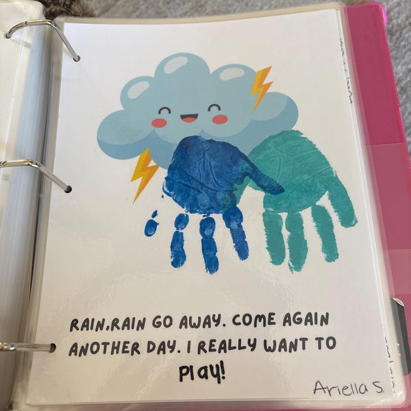 Rain, Rain Go Away, Spring Handprint Art, Weather Activity for ...