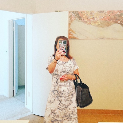 Linen Dress, Toile De Jouy, 100% Linen, Linen Women Dress, White Dress ...