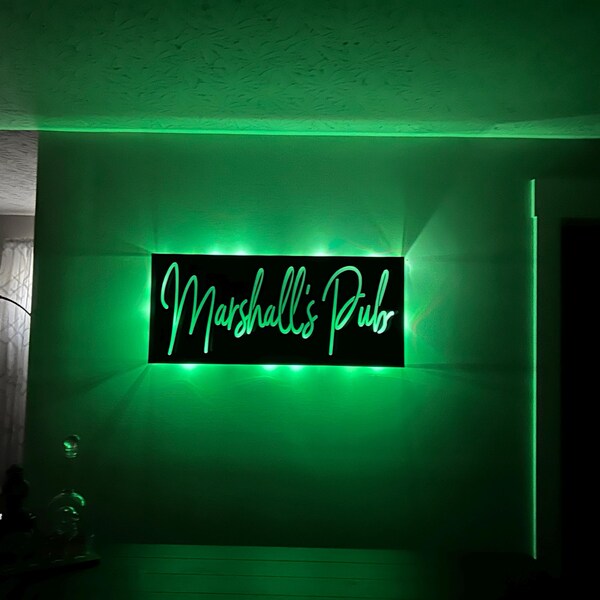 Personalized Bar LED Metal Art Sign / Light up Pub Metal Sign / Multi ...