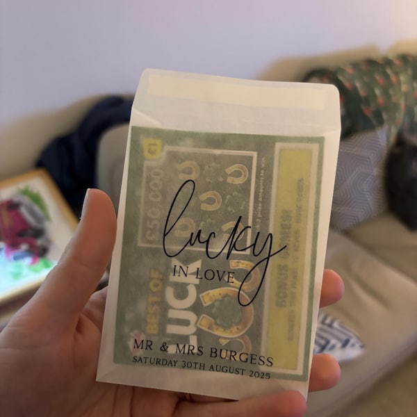 Scratch Card Holder Wedding Favour Packets Lucky in Love - 100% ...