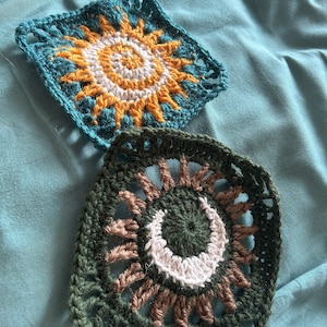 Moon and Sun Together Granny Square Pattern /pdf/english - Etsy