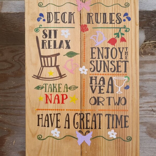 Deck Rules Svg, Deck Svg, Deck Sign, Home Svg, Deck Sign, Deck Svg ...