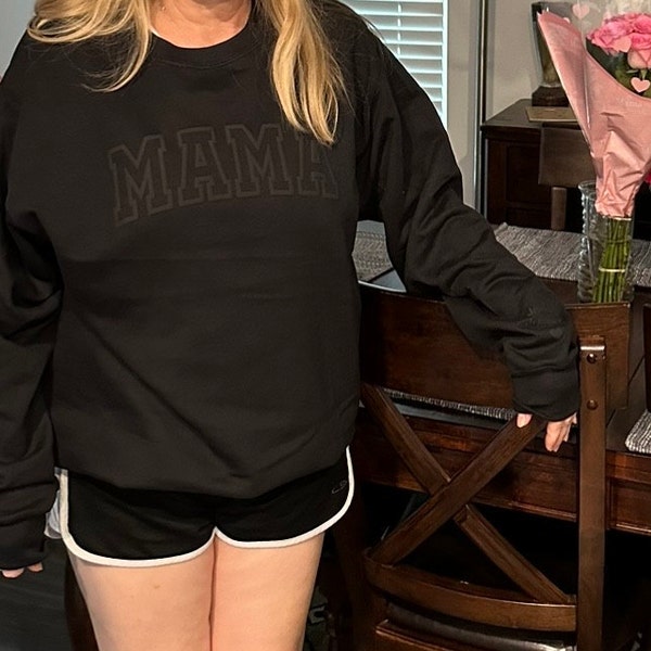 Mama Keepsake Sweatshirt With Puff Embossed Lettering and Personalized ...