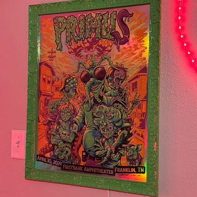 Victorian Glossy Picture Frames Lacquer Ornate Funky Aqua Green Yellow ...