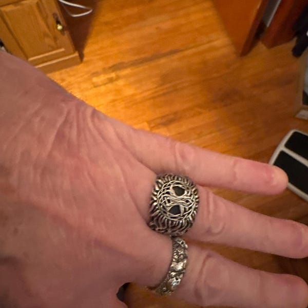 Jesus Christ Men Ring, Religious Signet Ring, IHS Patterned Men Ring ...