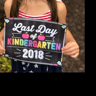 Girl Last Day of Kindergarten Sign Last Day of School Printable ...