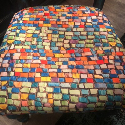 Mosaic Brick Wall Print Fabric Colorful Brick Pattern Fabric - Etsy