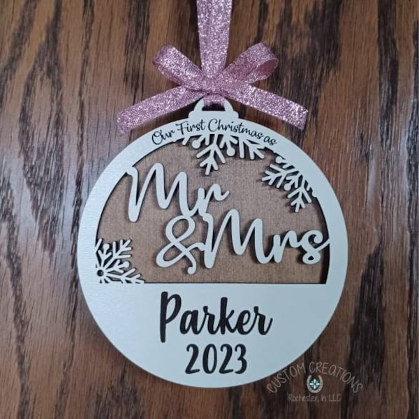 Personalizable 'our First Christmas As' Mr and Mrs Christmas Bulb ...