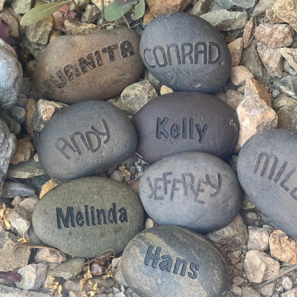 Engraved Name Rock | Personalized Engraved Rock | Child's Palm Size ...