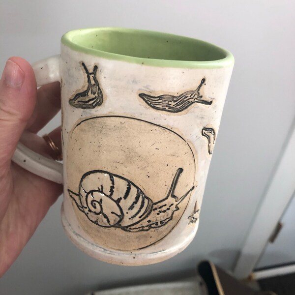 Slug Mug- Handmade Slug and Snail Art Pottery Mug - Etsy