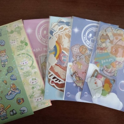 Cute Stickers, Clear Kawaii Stickers, Bunnies & Bears, Outline Stickers ...