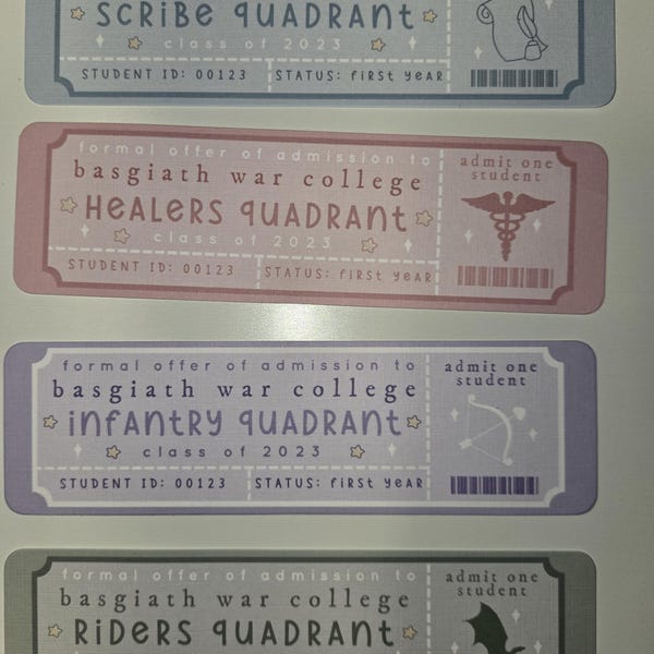 Basgiath War College Bookmark | Riders Quadrant Bookmark | Wingleader ...