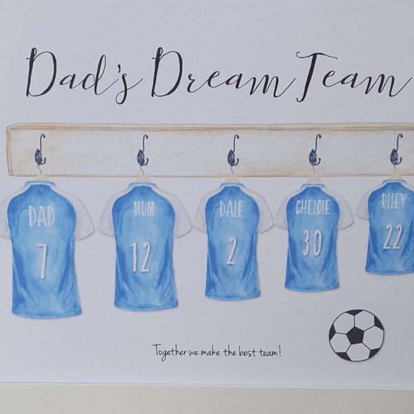 Father’s Day Gift, Football Print, Dads Dream Team, Gifts for Dad ...
