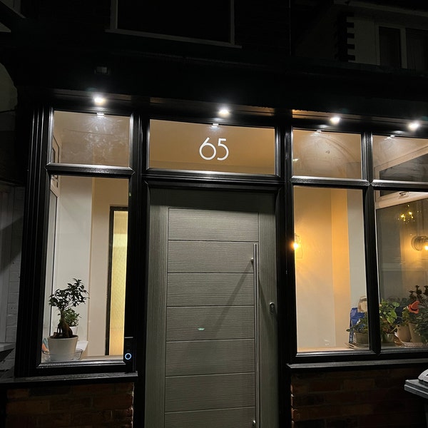 Premium Frosted Original Fanlight Door Numbers, Etched Glass Numbers ...