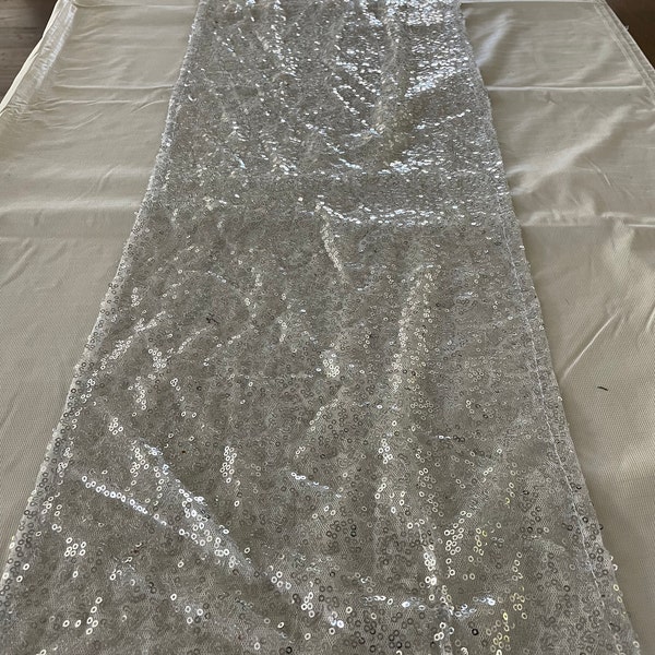Silver Sequin Table Runner - Disco Party: 108 Inches Long - Etsy