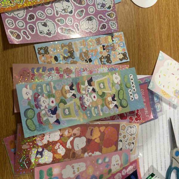 20 Korean Stickers Sheet Package Set| Mystery Kawaii Stickers Pack ...