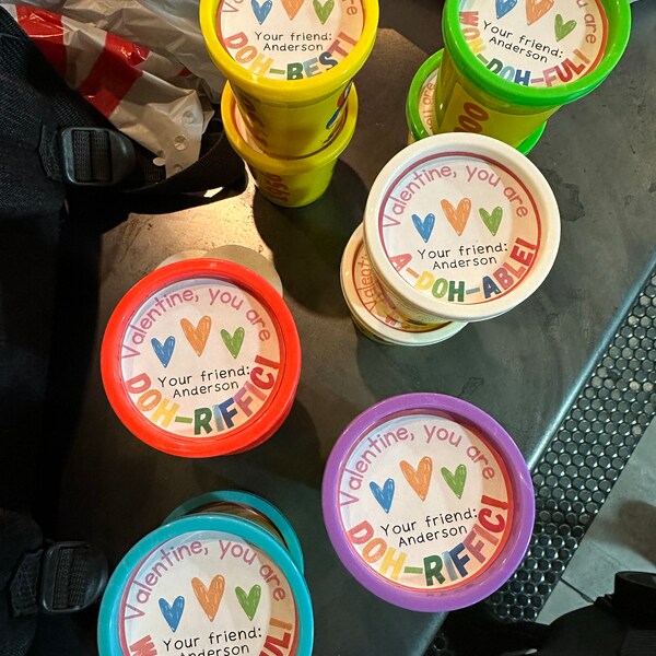 Personalized Valentine's Day Play-doh Tag, Play Dough Valentine Gift ...