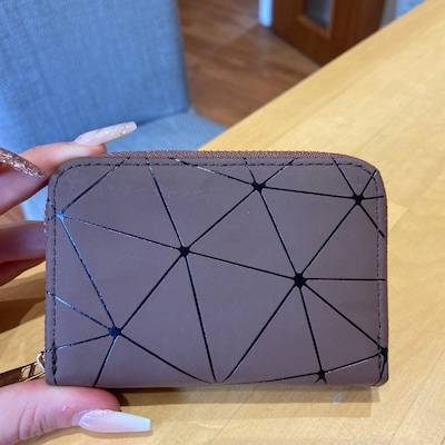 Vegan Leather Fan Card Holder, Secure Zip Card Holder, Concertina ...