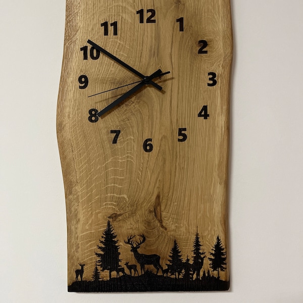 Oak Wall Clock, Unique Wall Clock, Wooden Wall Clock, Wood Clocks for ...