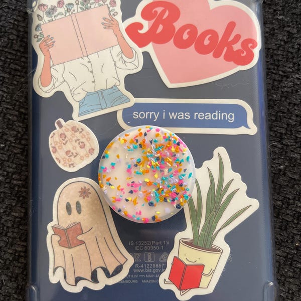 Reading Ghost Sticker, Holographic Ghost Book Sticker, Waterproof ...
