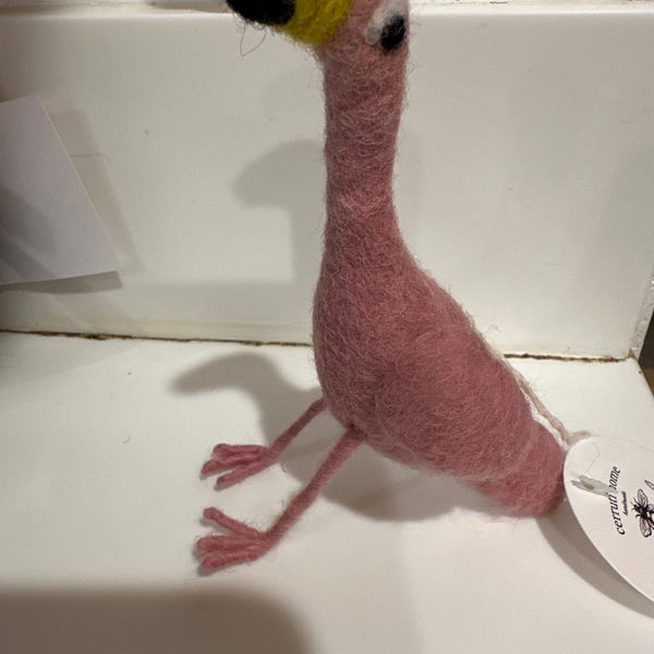 Felted Wool Yellow Lab maisie W BROWN or PINK Nose & Tennis Ball ...