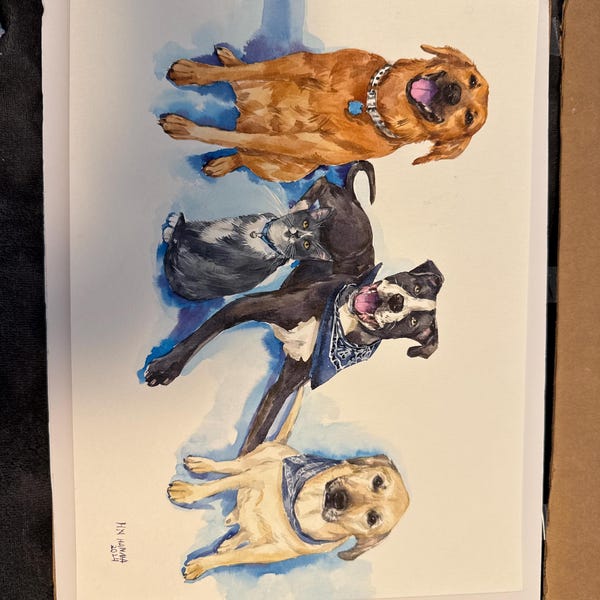 Multiple Pet Portraits, Custom Dog Portraits, Custom Pet Portraits ...