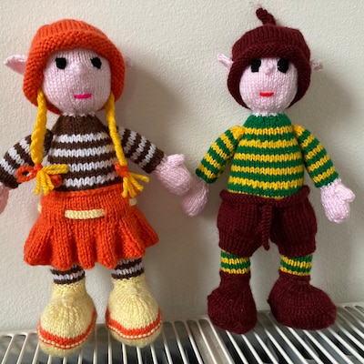 Elfie Twins Pdf Knitting Pattern Download Knitted Flat Written in ...