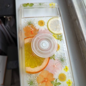 Pressed Flower Orange Lemon Clear Phone Case Lg G7 Thinq Case - Etsy