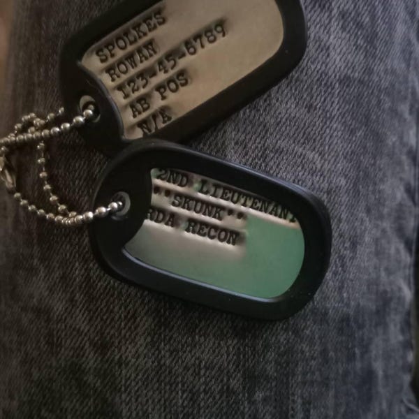 Genuine Black Embossed Military Dog Tags Set CUSTOM MADE 4 U - Etsy