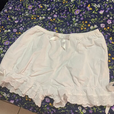 Victorian Bloomers Black or White Ruffled Bloomers Shorts Victorian ...