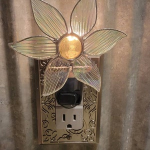 Red Heart Night Light Stained Glass Wall Plug In Valentines | Etsy