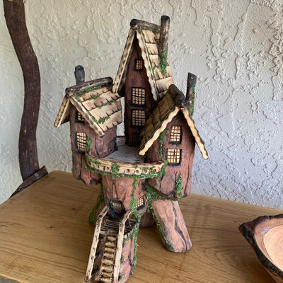 Fairy House Hand Made One of a Kind Made Out of Wood Fairy Garden Gnome ...
