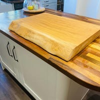 XL Lipped Oak Chopping Block Solid Oak Dough Board Oak Counter Chopping ...